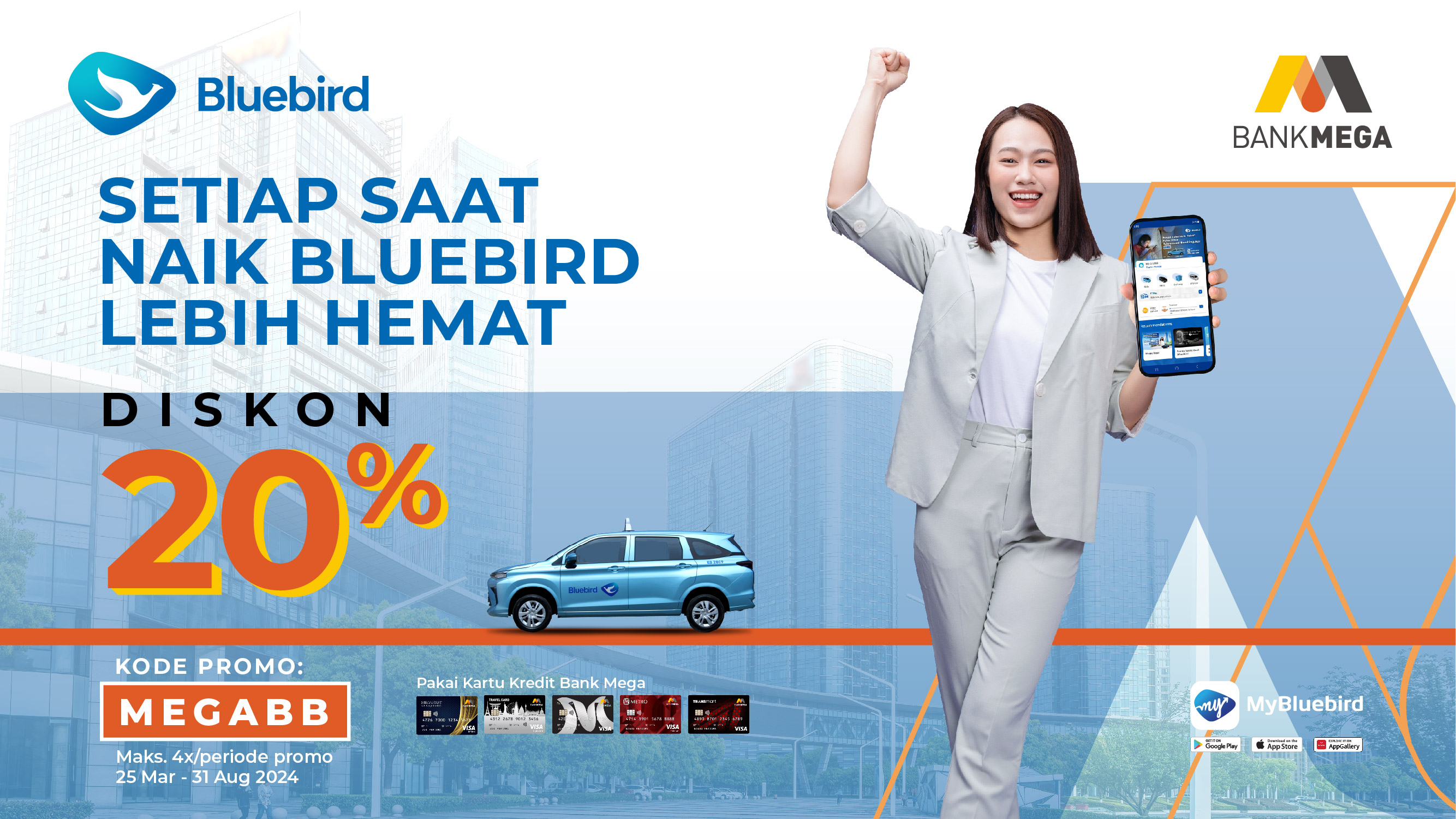Riding Bluebird is Easy and Affordable, 20% Discount with Bank Mega ...