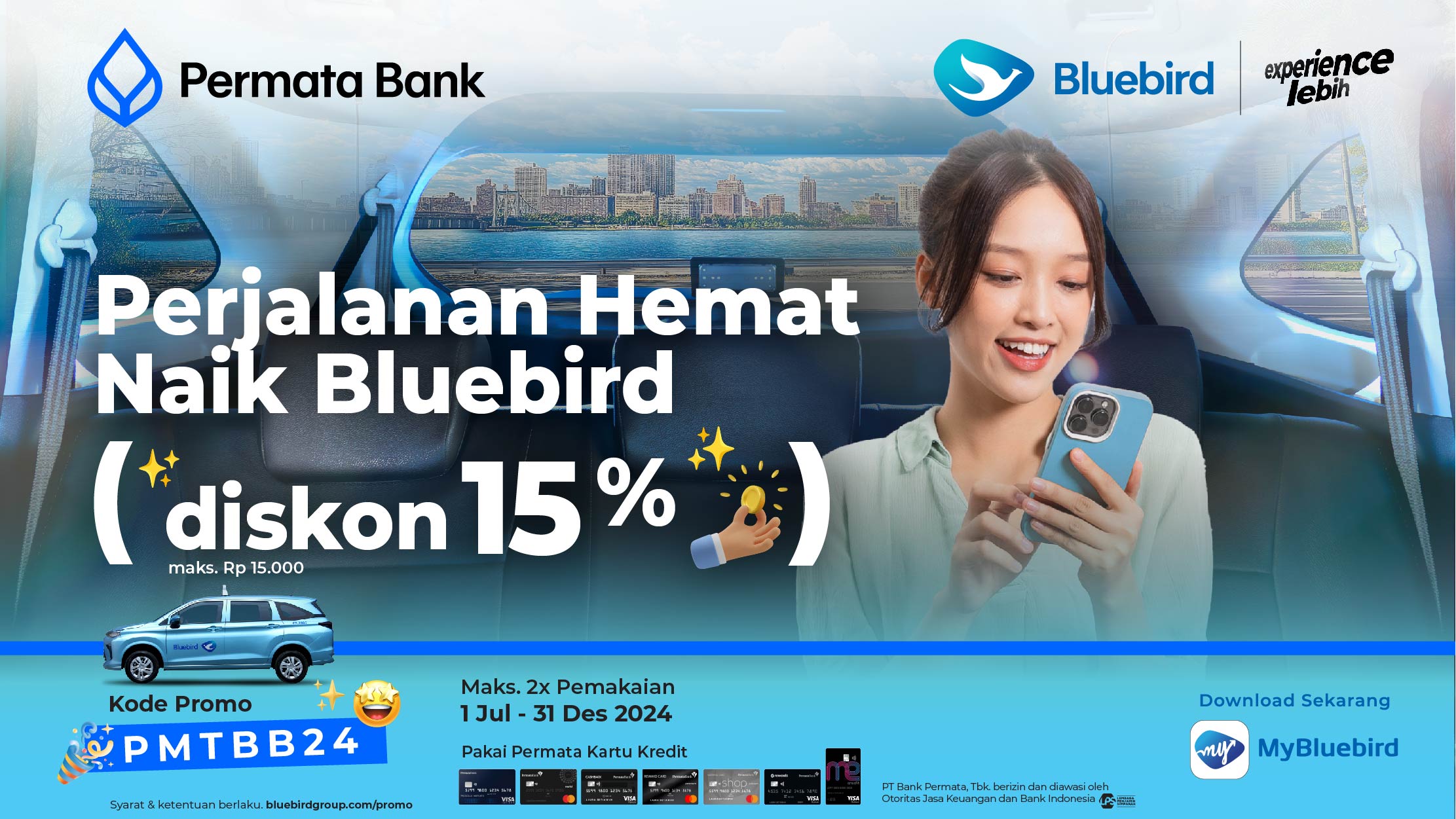 Diskon 15% Hingga Rp 15 Ribu di Bluebird dengan Permata Kartu Kredit ...